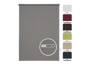 4040255306355 - Ondeco Tageslichtrollo Win ohne Bohren Klemmfix lichtdurchlässig und Blickdicht Farbe Grau Größe 90x210 cm