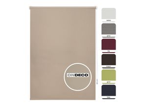 4040255306546 - Ondeco Tageslichtrollo Win ohne Bohren Klemmfix lichtdurchlässig und Blickdicht Farbe Sand Größe 120x160 cm