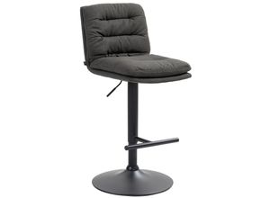 4251756497873 - Barhocker Damar mit Stoffbezug I Barstuhl höhenverstellbar und drehbar I gepolsterter Tresenhocker mit Fußstütze und Rückenlehne