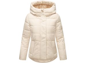 4059072825758 - MARIKOO Damen Winter Jacke gesteppt Teddyfell gefüttert Steppjacke mit Kapuze & Recyceltes Obermaterial Elira