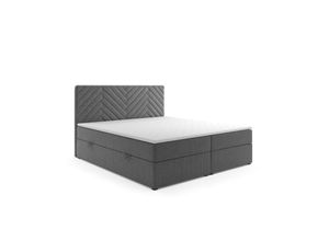 4262413690001 - Möbel Punkt Boxspringbett MALIBU mit Bettkasten 180 x 200 cm Webstoff Anthrazit Bett Bettkasten