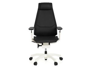 4251084610005 - High End Bürostuhl GENIDIA PRO WHITE Leder mit Armlehnen hjh OFFICE