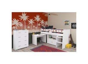 3480940301790 - Parisor Kinderzimmer Reverse 13 - Hochbett und Kommode