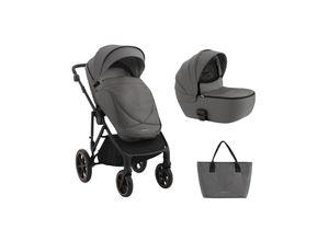 3800171205917 - Kikkaboo Kinderwagen Thea 2 in 1 EVA-Räder verstellbarer Schiebegriff Babywanne grau