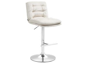 4251756498214 - Barhocker Damar mit Samtbezug I Barstuhl höhenverstellbar und drehbar I gepolsterter Tresenhocker mit Fußstütze und Rückenlehne