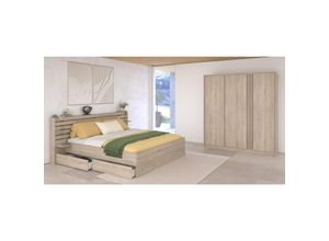 3480940301578 - Schlafzimmer 3-teilig Escale 24 160x200 Japanische-Eiche