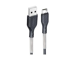 5903396152337 - Carbon Ladekabel usb zu Micro 24A CB-03A zum Aufladen und zur Datenübertragung Schwarz 1 Meter - Forcell