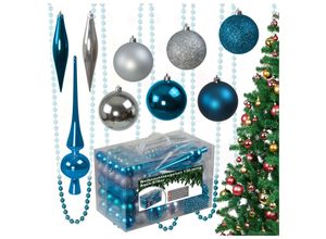 4260634976768 - Weihnachtskugeln 130 Stk aqua silber