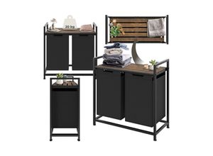 4061173260727 - tectake® Wäschesortierer Industrial-Style 2 oder 3 ausziehbare Fächer mit Ablage höhenverstellbare Kunststofffüße