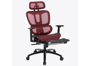 4250931576983 - Bürostuhl in moderner Mesh-Optik mit Fußstütze ergonomischer Drehstuhl mit Nacken und Lordosenstütze - Gamingstuhl mit atmungsaktiver Netzrückenlehne und Wippfunktion