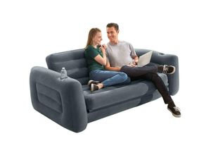 6941057417431 - Luftsofa INTEX Pull Out Sofa Luftbetten Gr B H L 203 cm x 66 cm x 224 cm grau Intex