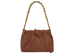 4260543061272 - Umhängetasche SAMANTHA LOOK Damen Gr B H T 30cm x 20cm x 4cm onesize braun (cognac) Leder leicht glänzend unifarben Taschen echt Leder Made in Italy