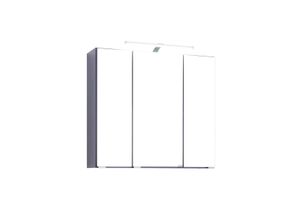 4250163724374 - Spiegelschrank 70cm graphitgrau PADUA-03 LED-Aufbauleuchte B x H x T 70 x 66 x 20cm - grau