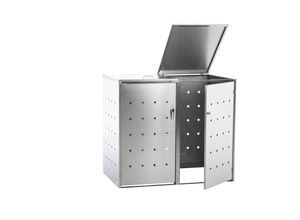 4251563404545 - Mülltonnenverkleidung Nelli Aus Aluminium I Mülltonnenbox Anthrazit I Unterstand Für 2-3 Mülltonnen Bis 240 Liter