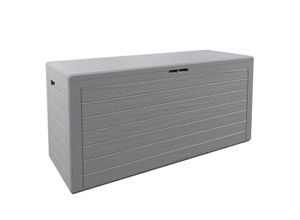 4250525390087 - Deuba® Auflagenbox Holzoptik Woody 120 x 57 x 46cm grau