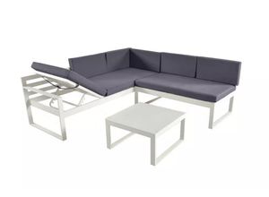 4260631348933 - Ecklounge Set Loungeset grau & weiß