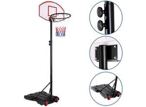 4250525390308 - Sportana Basketballkorb mit Rollen 179-210cm schwarz   weiß   rot   blau