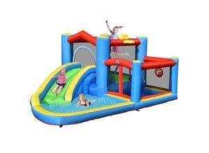 0794094567982 - Costway aufblasbare Wasserrutsche Hinterhof Wasserpark für kleine Kinder 410 x 310 x 191 cm bunt