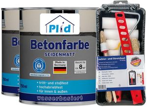 4066056003651 - Premium Betonfarbe Sockelfarbe Bodenfarbe Bodenbeschichtung Set Silbergrau