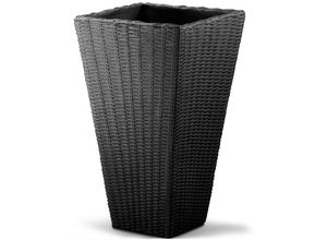 4251776923406 - Deuba® Blumentopf Anthrazit Polyrattan-Optik 70x40x40cm