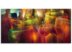 4059745606349 - Glasbild ARTLAND Zu später Stunde Bilder Gr B H 100 cm x 50 cm Glasbild Getränke Querformat 1 St bunt Bild Glasbild Glasbilder Bilder in verschiedenen Größen