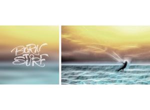 4049009353362 - Leinwandbild QUEENCE Born to Surf Bilder Gr B H T 100 cm x 40 cm x 2 cm bunt Leinwandbilder Bilder 2er-Set