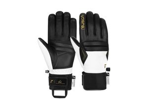 4060485507490 - Skihandschuhe REUSCH Mikaela Shiffrin R-TEX XT Damen Gr 65 schwarz-weiß (schwarz weiß) 51% Polyester 7% Polyurethan mehrfarbig feminin Handschuhe mit wasserdichter und atmungsaktiver Funktion
