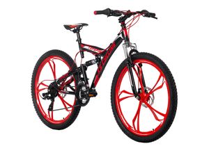 4250547531611 - KS Cycling Mountainbike Fully 26 Topspin schwarz-rot RH 51 cm