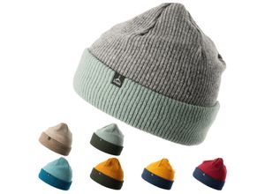 4251434306145 - ALTIDUDE Winter Mütze Hermit Duo Rip Strickmütze Unisex Beanie Lamm Merino Wolle Farbe Navy Deep Yellow