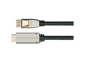 4014619715527 - DisplayPort 14 Kabel Good Connections Python® Serie bis 4K Vollmetallstecker & Nylongeflecht Länge 3 m schwarz