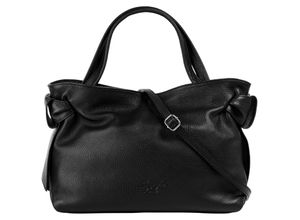4260543054168 - Henkeltasche SAMANTHA LOOK Damen Gr B H T 33cm x 23cm x 12cm onesize schwarz Leder leicht glänzend unifarben Taschen echt Leder Made in Italy