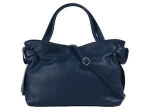 4260543054199 - Henkeltasche SAMANTHA LOOK Damen Gr B H T 33cm x 23cm x 12cm onesize blau Leder leicht glänzend unifarben Taschen echt Leder Made in Italy