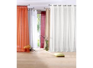 6944185437647 - Gardine MY HOME REGINA Gr 2 weiß B140cm H175cm Polyester Gardinen Vorhang Fertiggardine 2-er Set transparent modern Struktur