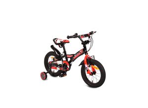 3800146201470 - Byox Kinderfahrrad 14 Zoll Rapid schwarz Stützräder Klingel Sattel einstellbar