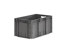 4052939166483 - Euro Box SSI Schäfer Serie LTF 6320 Volumen 627 l bis 30 kg Durchfassgriff L 600 x B 400 mm Blauer Engel Recycling-PP eisengrau