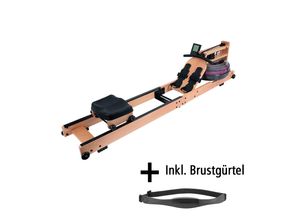 4260138342328 - TOPFIT Holz Wasser-Rudergerät inkl Brustgurt faltbar