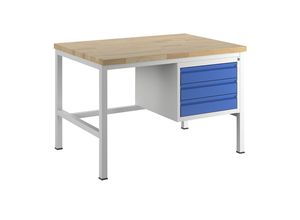 4040376981370 - Werkbank Gestellbauweise 3 Schubladen Größe L Tiefe 900 mm Breite 1250 mm RAU