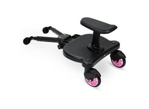 9475631473911 - Vingo - Buggy Board mit Sitz Kiddy Board Trittbrett Universal Stehbrett 360°Zweirad Design Kinderwagen Zubehör Hilfspedal Rosa