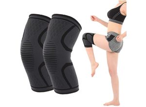 6094253574146 - Kinsi - Sport Kniebandage 2 Stück Kniebandage Patella und Ligamentum Kniebandage Arthrose Knie Atmungsaktiv (M-schwarz)