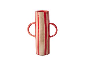 5708315251517 - RICE Keramik Vase Rote Streifen Höhe 225 Ø 7 cm Rot