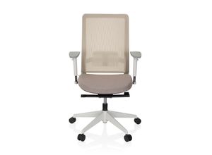 4251084676193 - Profi Bürostuhl PURE WHITE Stoff Netzstoff mit Armlehnen (höhenverstellbar) hjh OFFICE