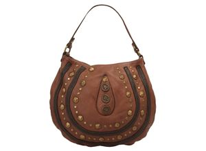 4260543046156 - Umhängetasche SAMANTHA LOOK Damen Gr B H T 30cm x 25cm x 1cm onesize braun (cognac) Leder Taschen echt Leder Made in Italy