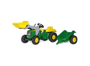 4006485023110 - Trettraktor rollyKid John Deere mit Anhänger + Frontlader Traktor - Rolly Toys