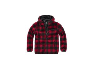 4051773148549 - Teddyfleece Worker Jacke - Schwarz Rot - S - unisex