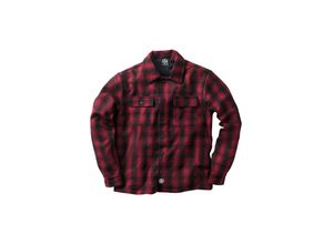 8718164860386 - Jacke Wolle Gefüttert Plaid Rot-Schwarz