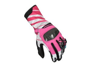 8718913129474 - Motorradhandschuhe Krown Rosa-Grau-Schwarz Damen