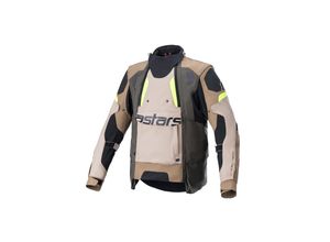 8059175908248 - Alpinestars Motorradjacke Alpinestars Halo Drystar® Dunkel Khaki-Sand-Gelb Fluo