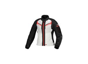 8718913120303 - Tondo wasserdichte Damen Motorrad Textiljacke - Schwarz Grau Rot - M - female