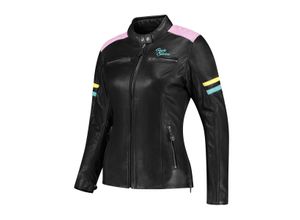 9508863511950 - Motorradjacke Rusty Stitches Joyce v2 Hooded Damen Schwarz-Pastell