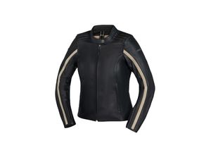 7630554906584 - Stripe Damen Motorrad Lederjacke - Schwarz - 36 - female